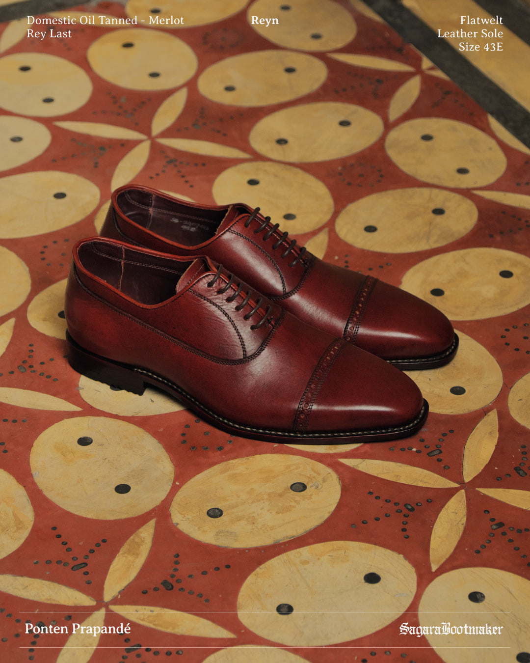 Reyn - Domestic Oil Tanned - Merlot - 43E – sagarabootmaker